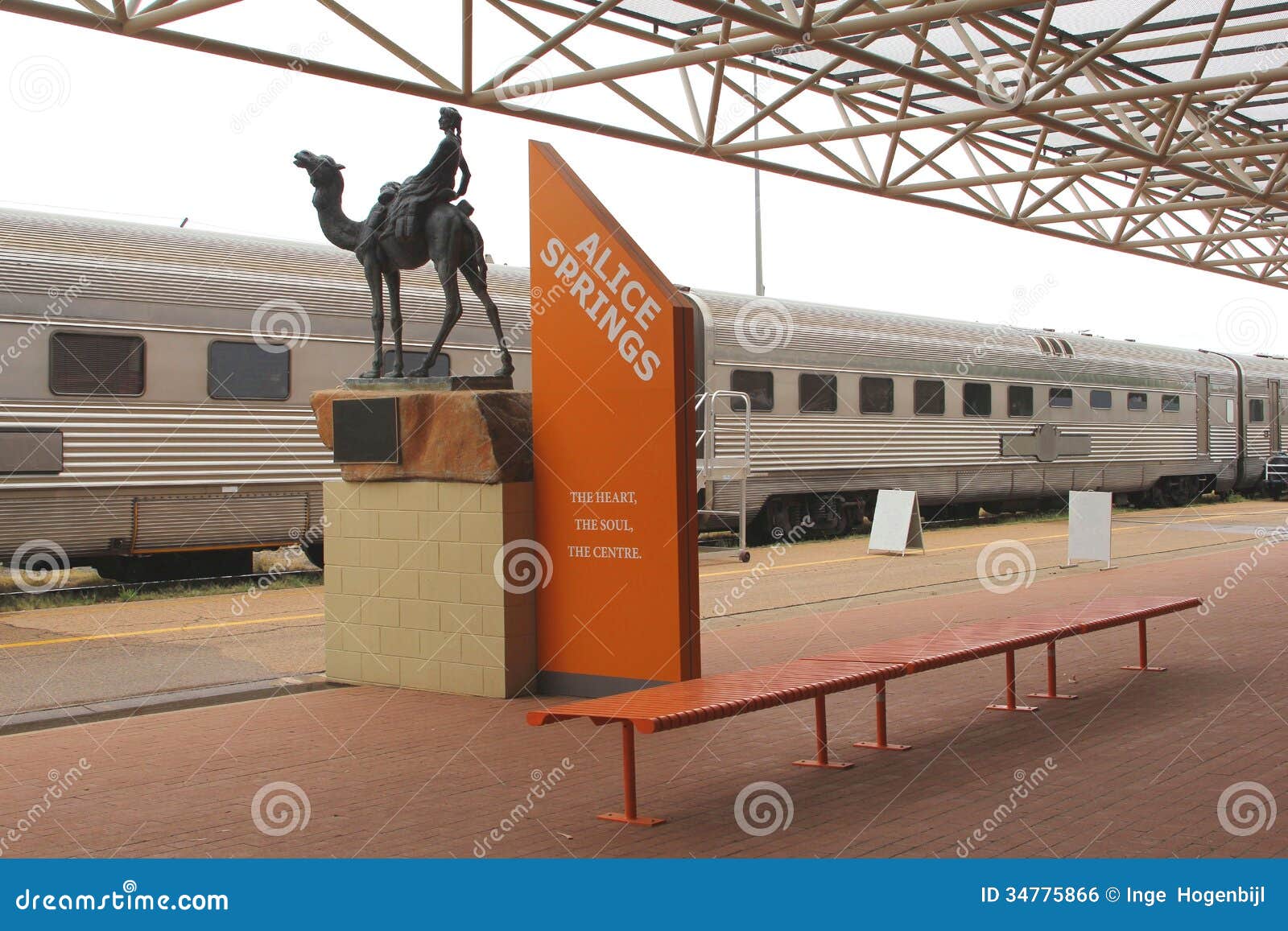 The Ghan Train Is Waiting At Railway Station Alice Springs, Australia ... The Ghan Train Is Waiting At Railway Station Alice Springs, Australia ...