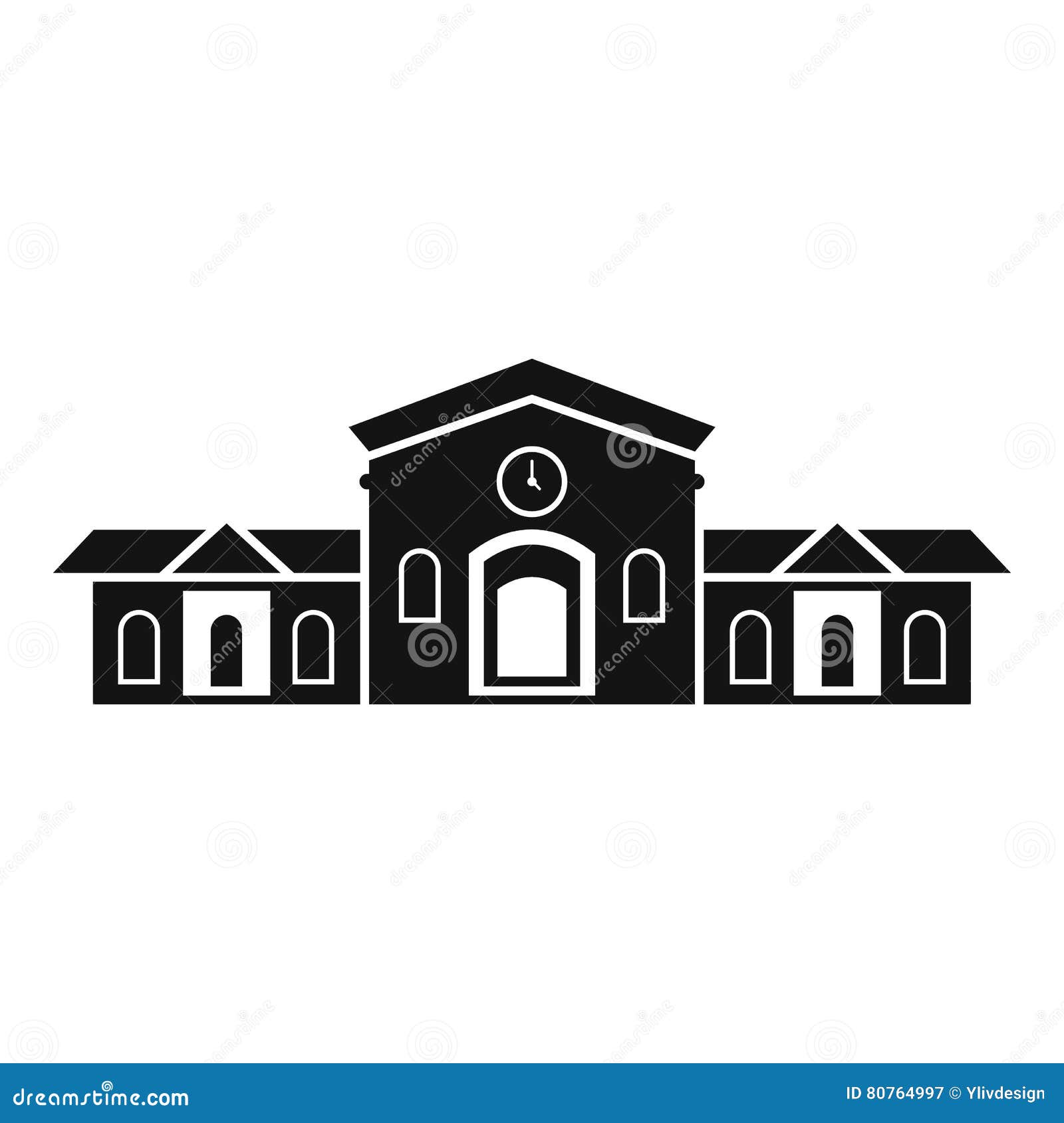 Railway Station Building Icon, Simple Style Stock Vector - Illustration ...