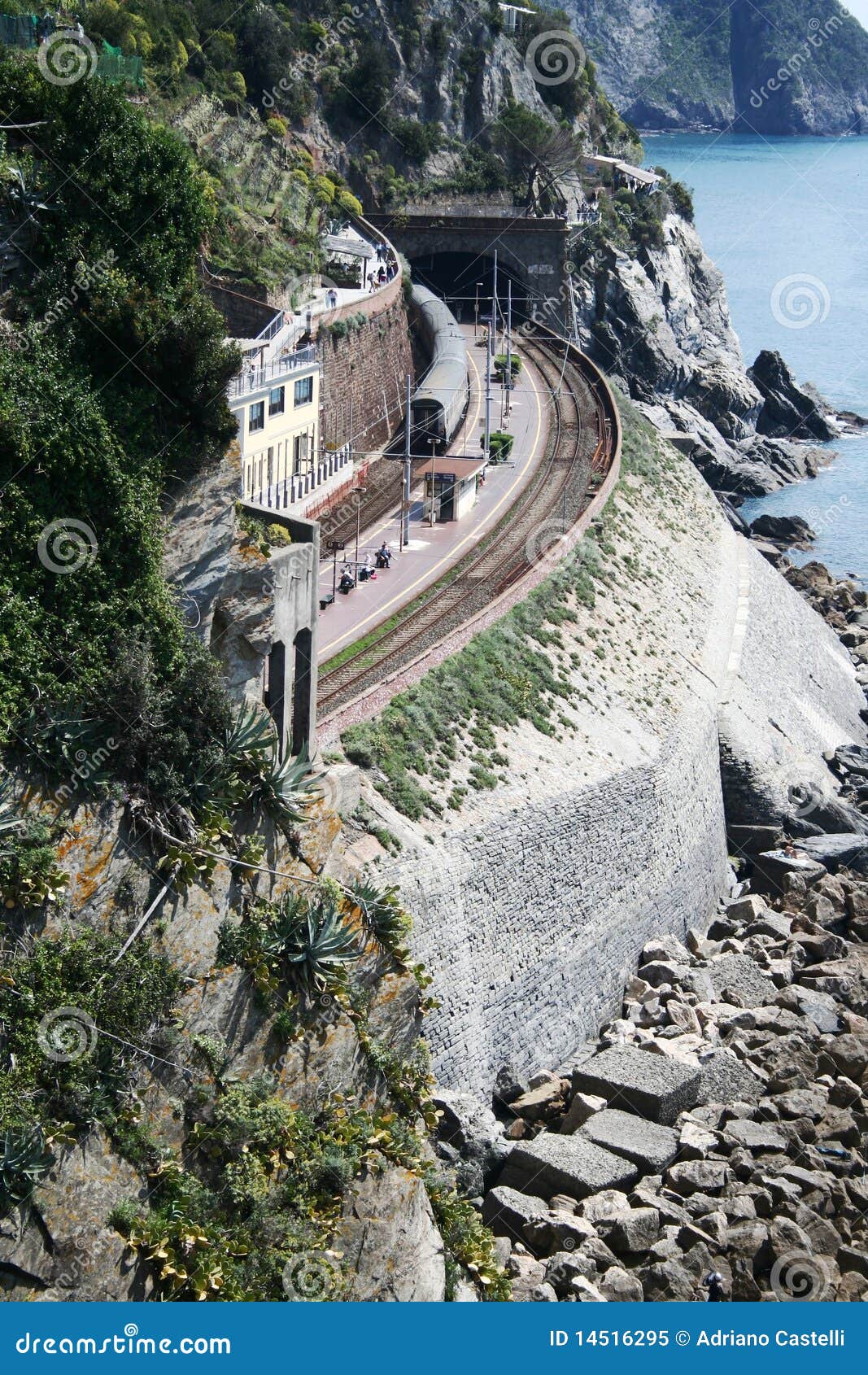 Railway Station on the Cliff Stock Image - Image of cliff, maggiore ...