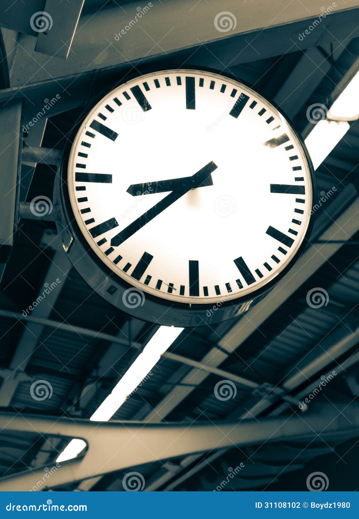 Railway station clock stock photo. Image of night, asia - 31108102