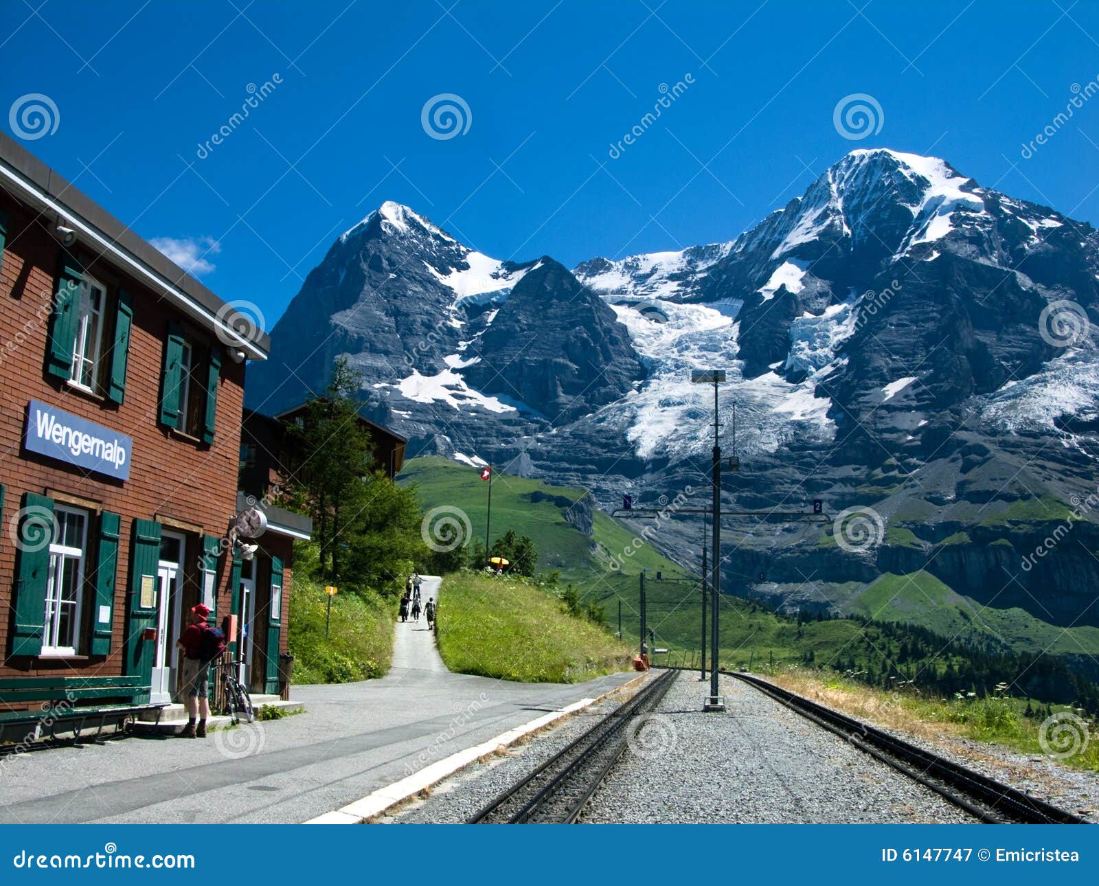 Railway station on Eiger stock image. Image of switzerland - 6147747