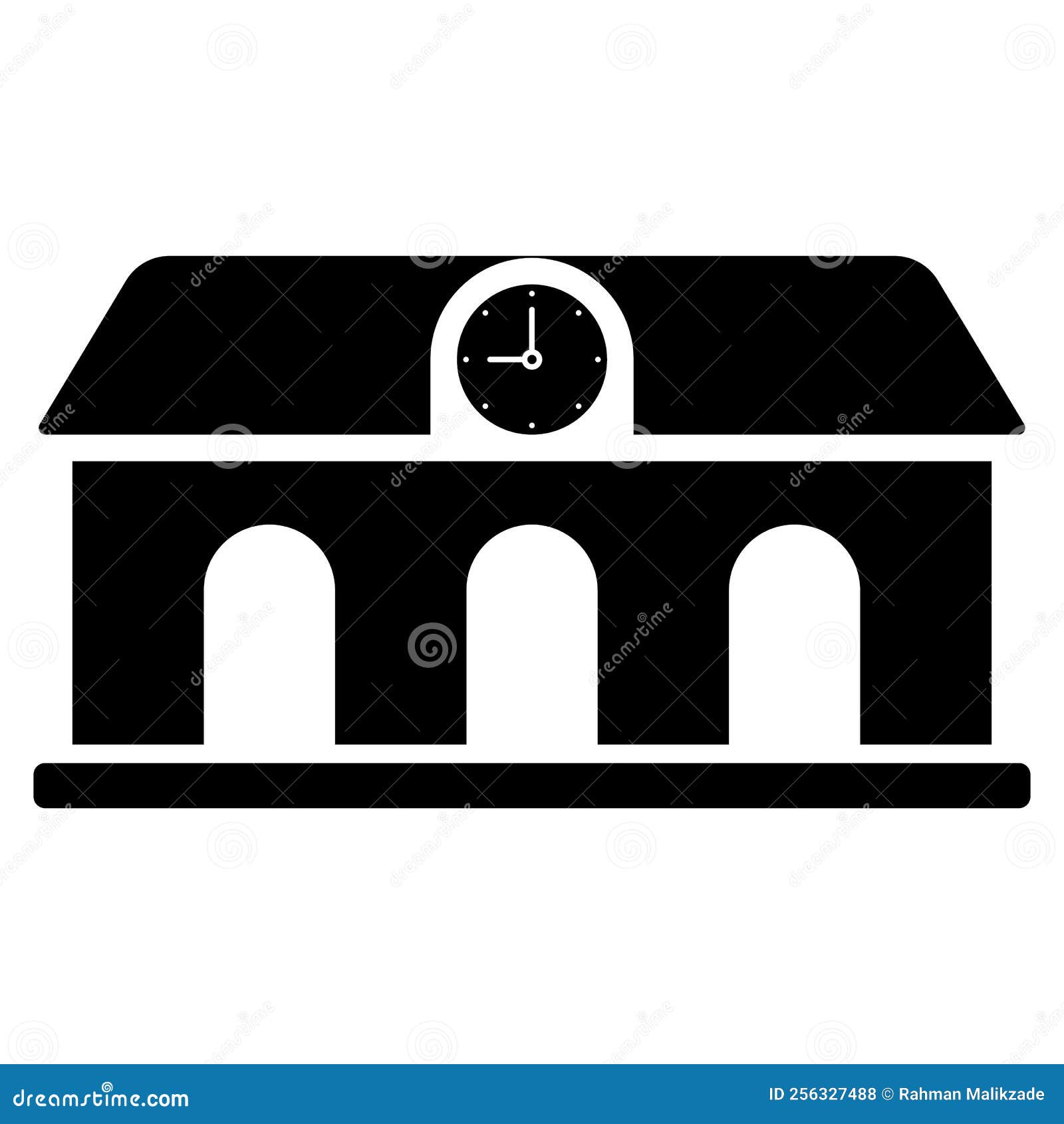 Railway Station Icon. Train Station Building Vector Illustration Stock ...