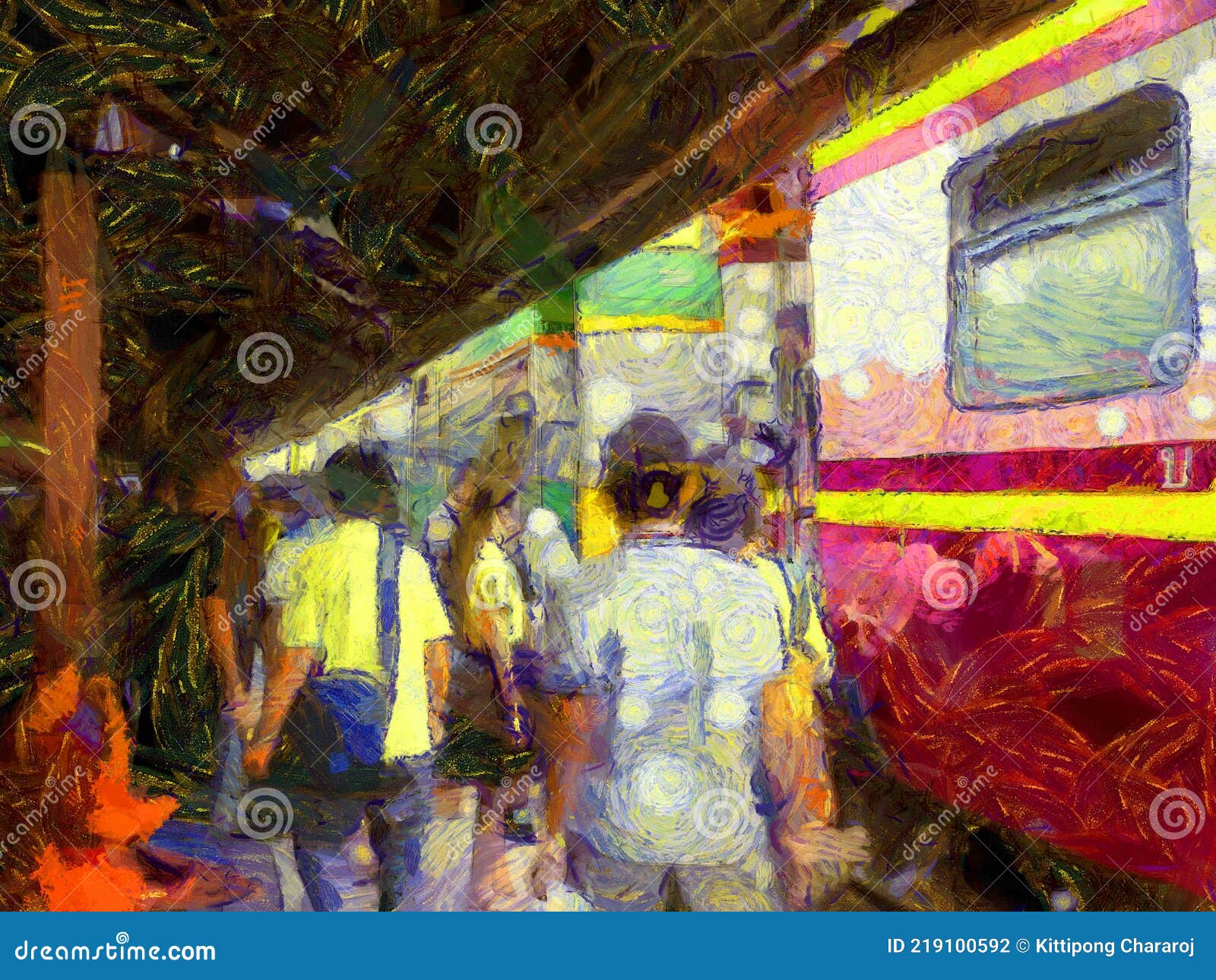 Railway Station Illustrations Creates an Impressionist Style of ...
