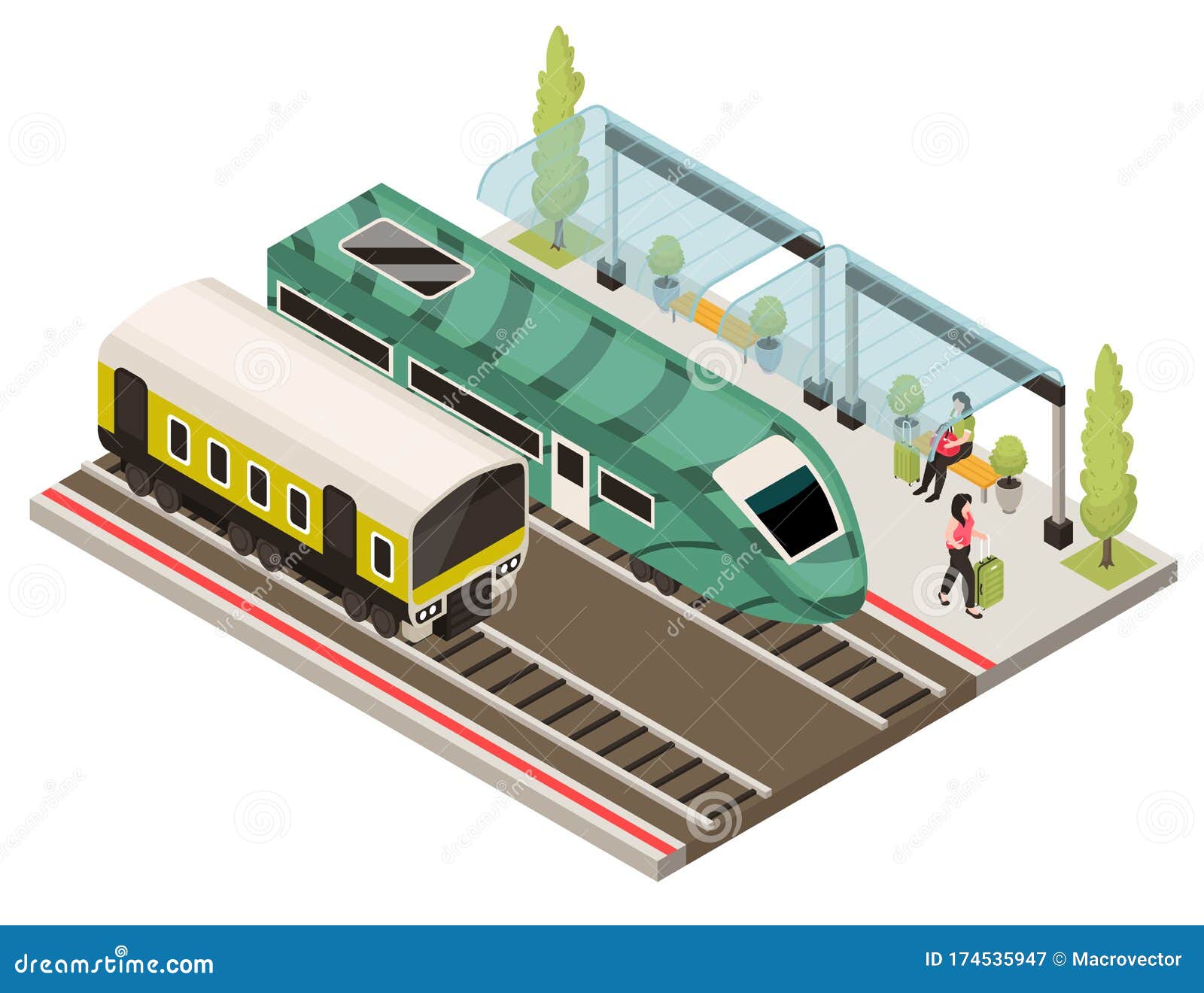 Railway Station Isometric Flowchart Stock Vector - Illustration of ...