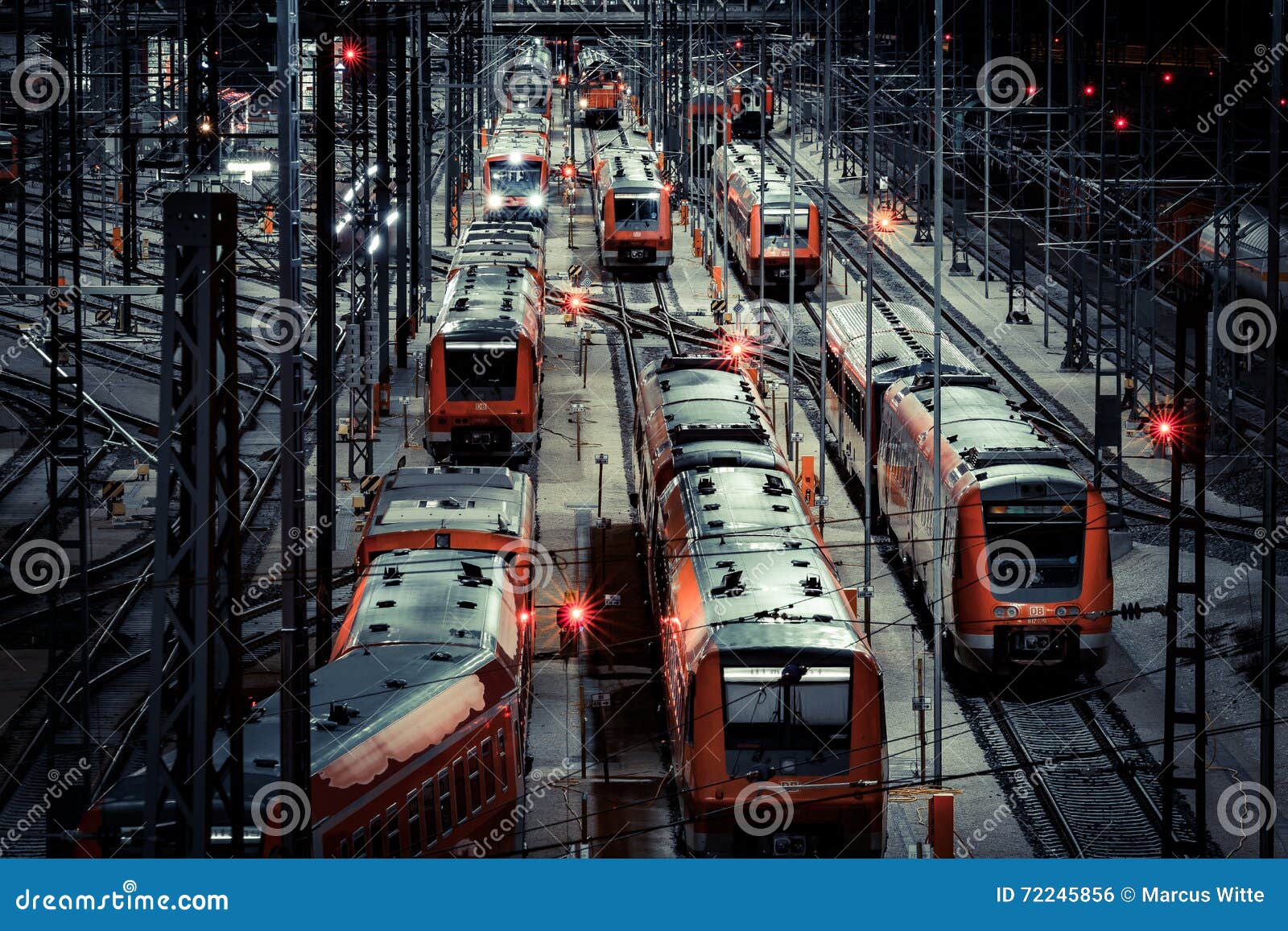 Railway Station with Motion Train at Night Editorial Photo - Image of ...