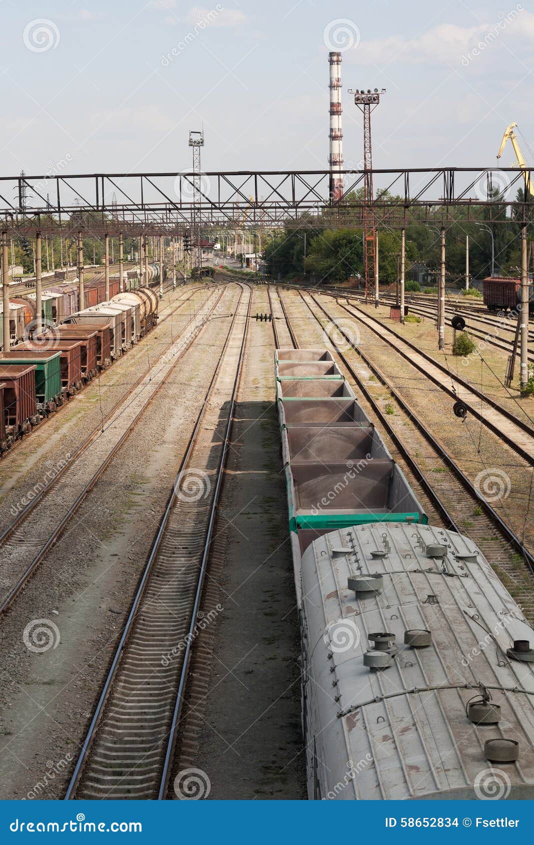Railway Station. Old Cargo Train Stock Photo - Image of station, rusty ...