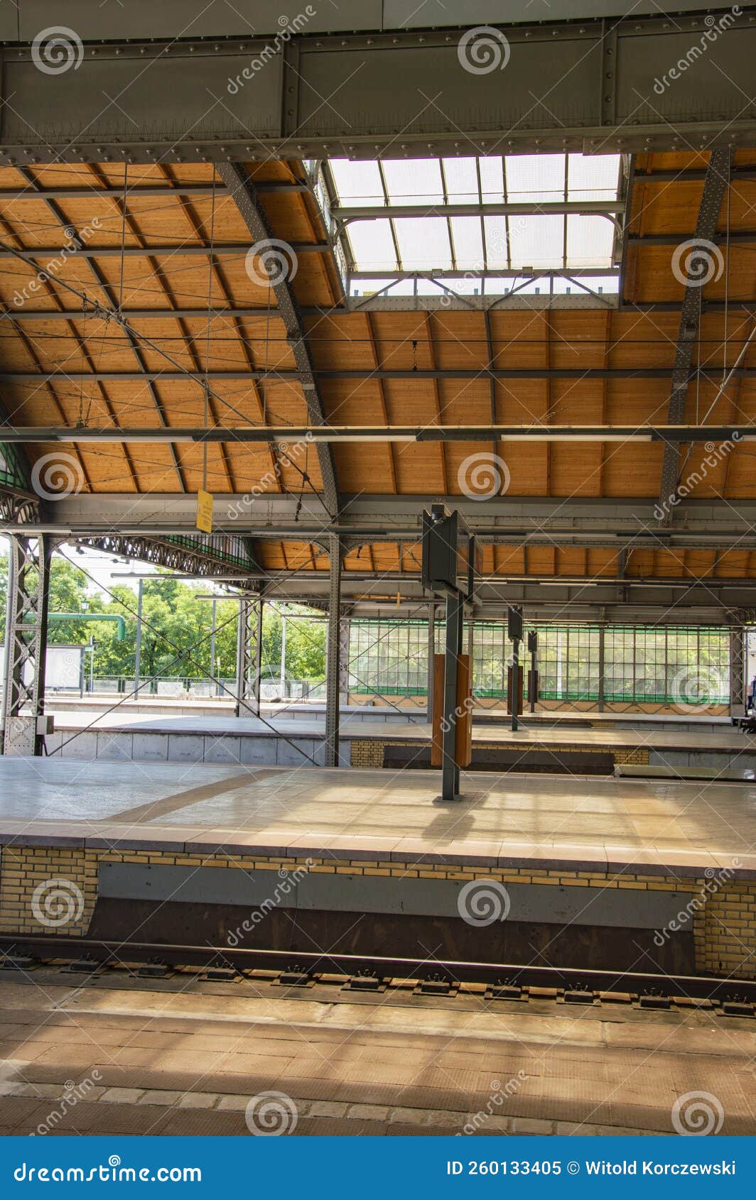 Railway Station Partially Covered on a Sunny Day. Shade Stock Image ...