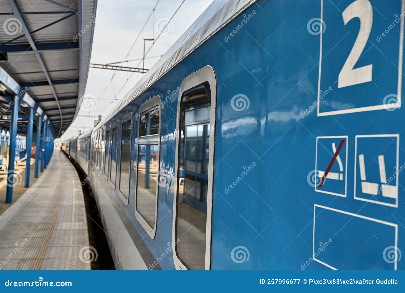 Railway Station with Passanger Train Stock Image - Image of travel ...