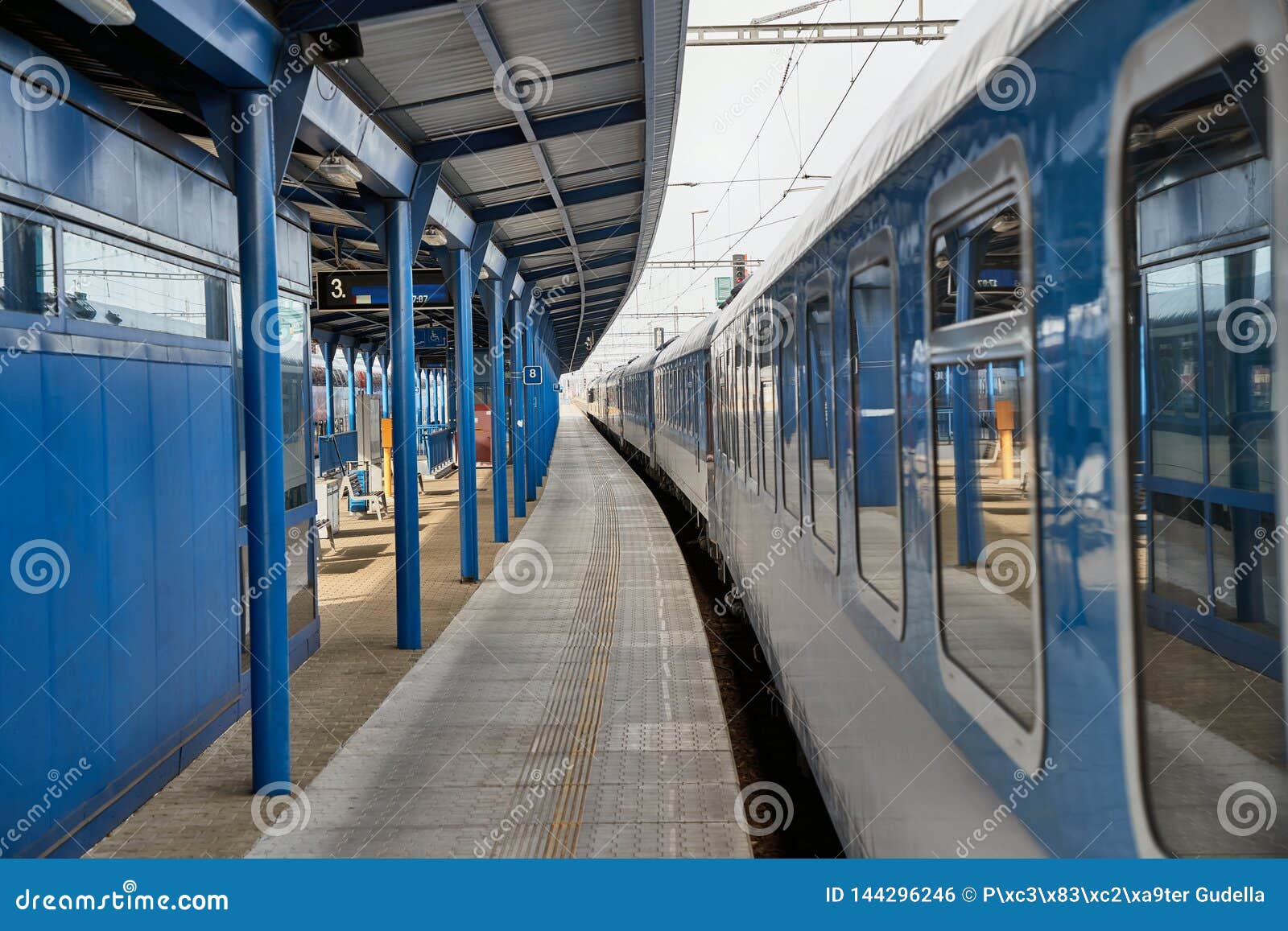 Railway Station with Passanger Train Stock Photo - Image of europe ...