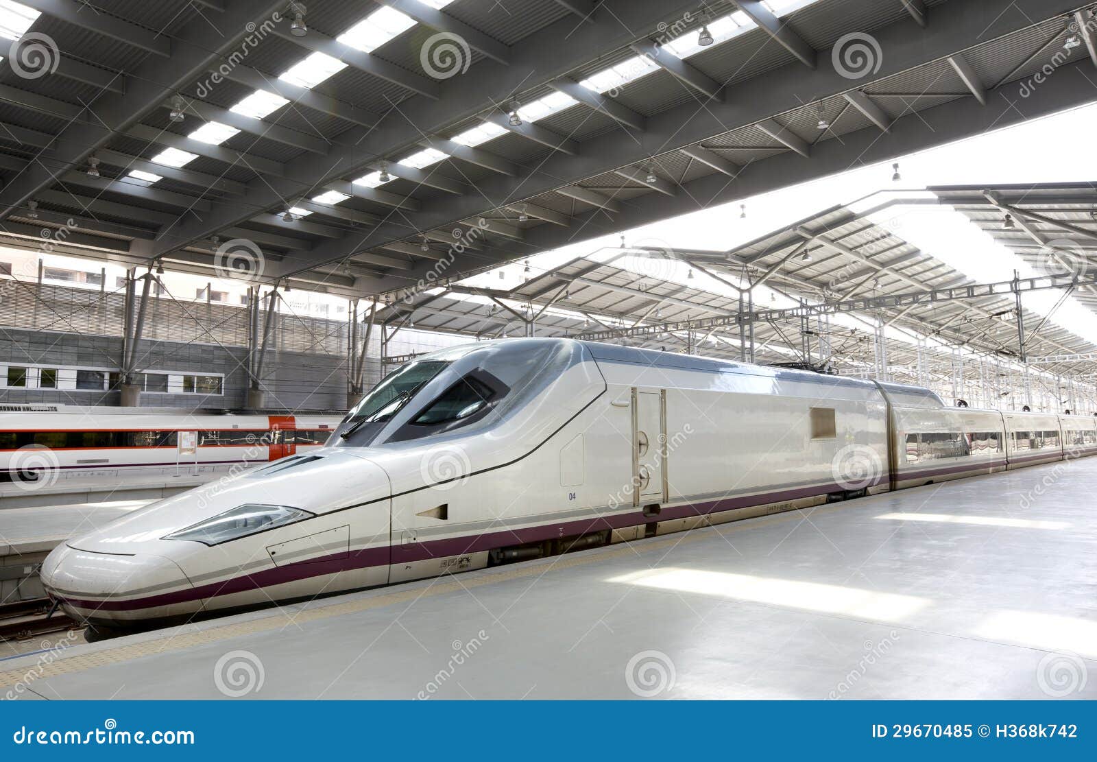 Railway Station Platform with a High-speed Train Stock Image - Image of ...