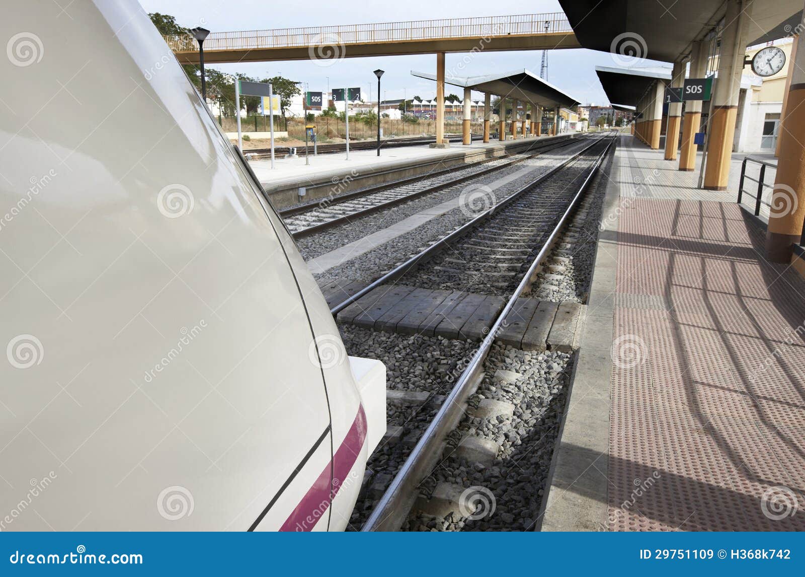 Railway Station with Platforms and Train Stock Image - Image of ...