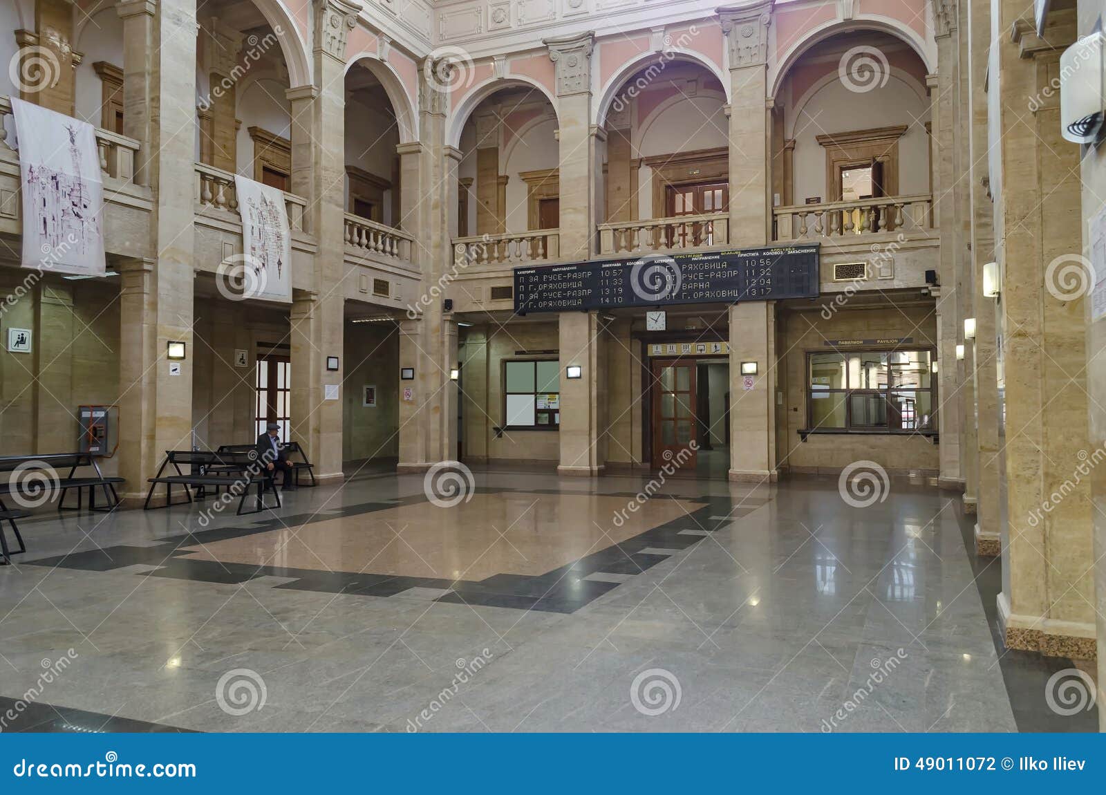 Railway Station Ruse Town - Internal Hall Stock Photo - Image of tiled ...