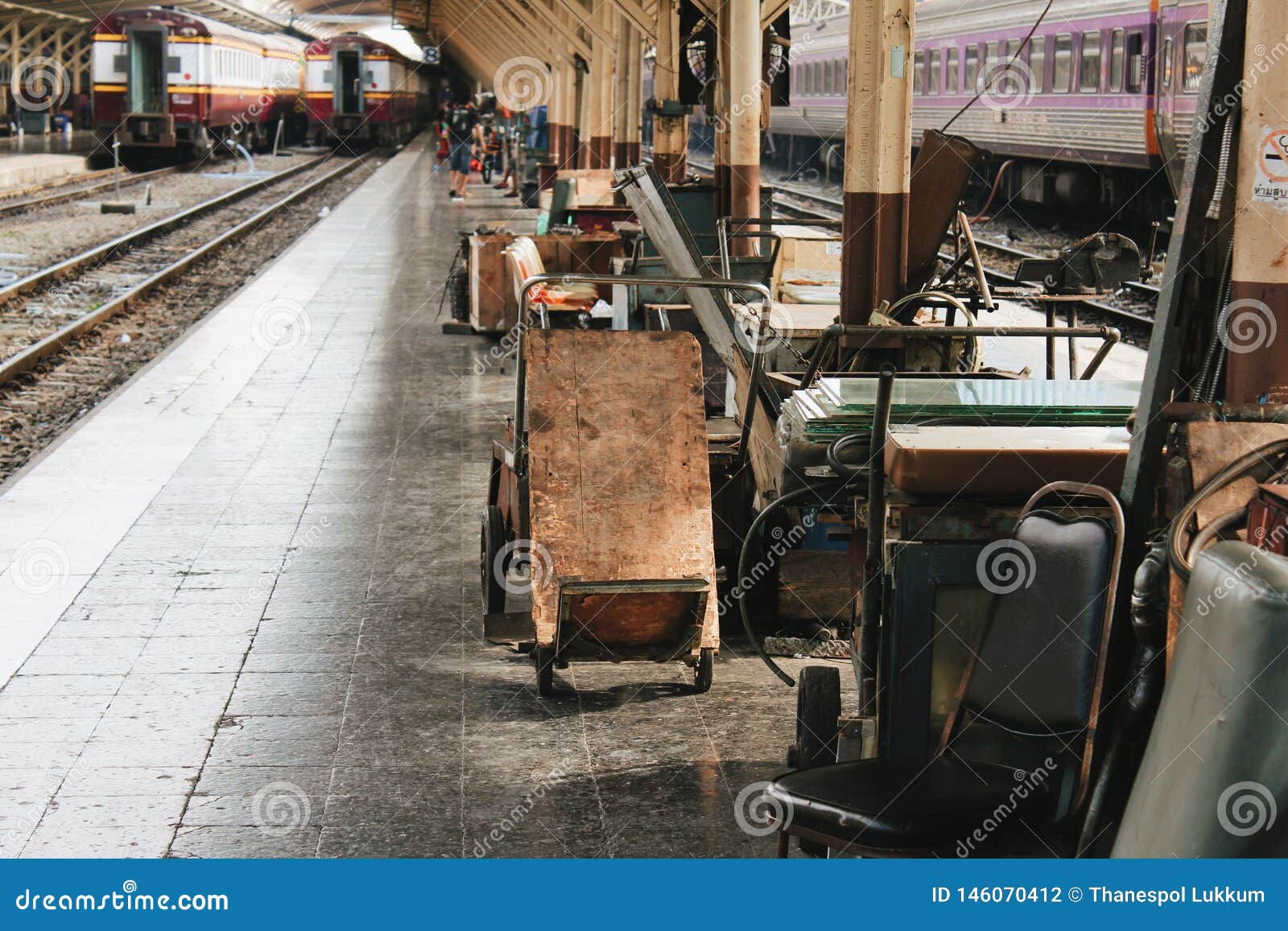Railway Station Train Inside View Stock Photo - Image of plank ...