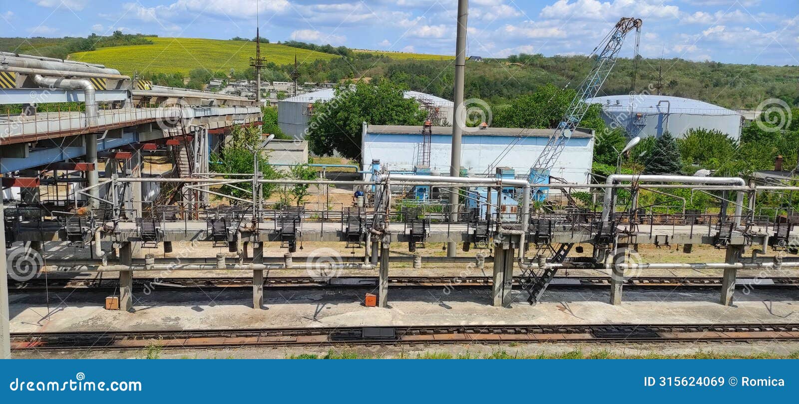 Railway Station for Unloading and Loading Petroleum Products Stock ...