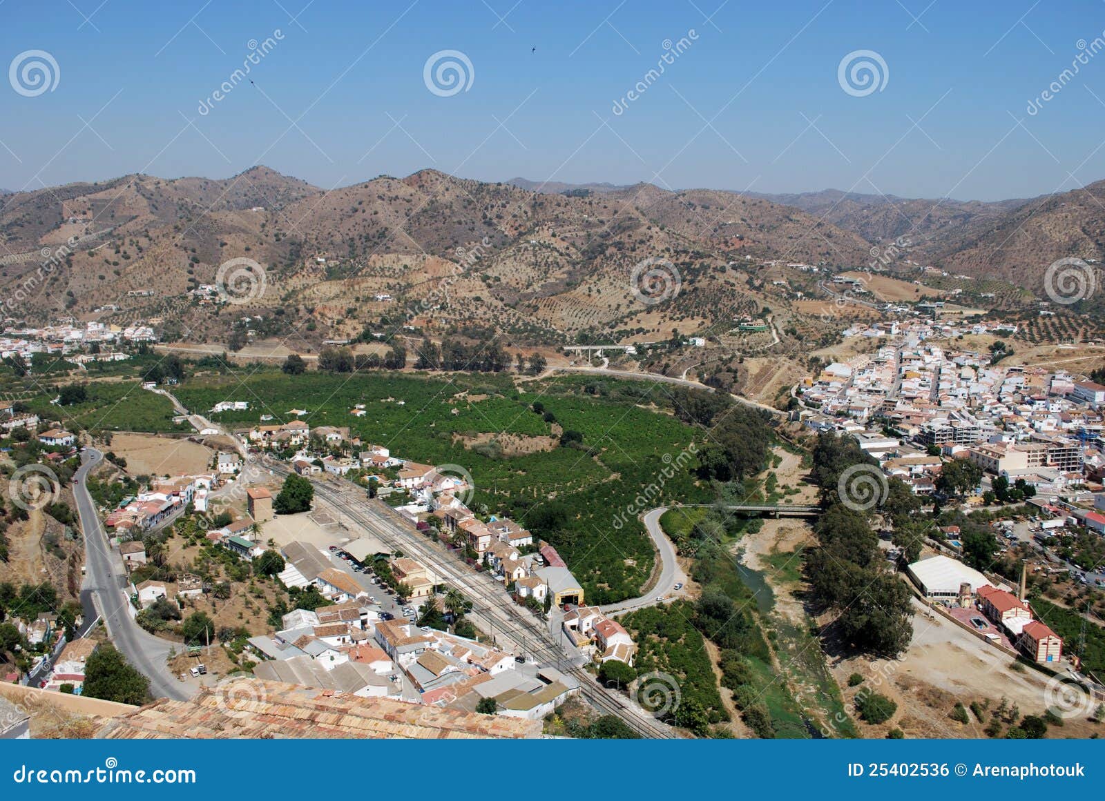 Railway Station in Valley, Alora, Spain. Stock Photo - Image of ...