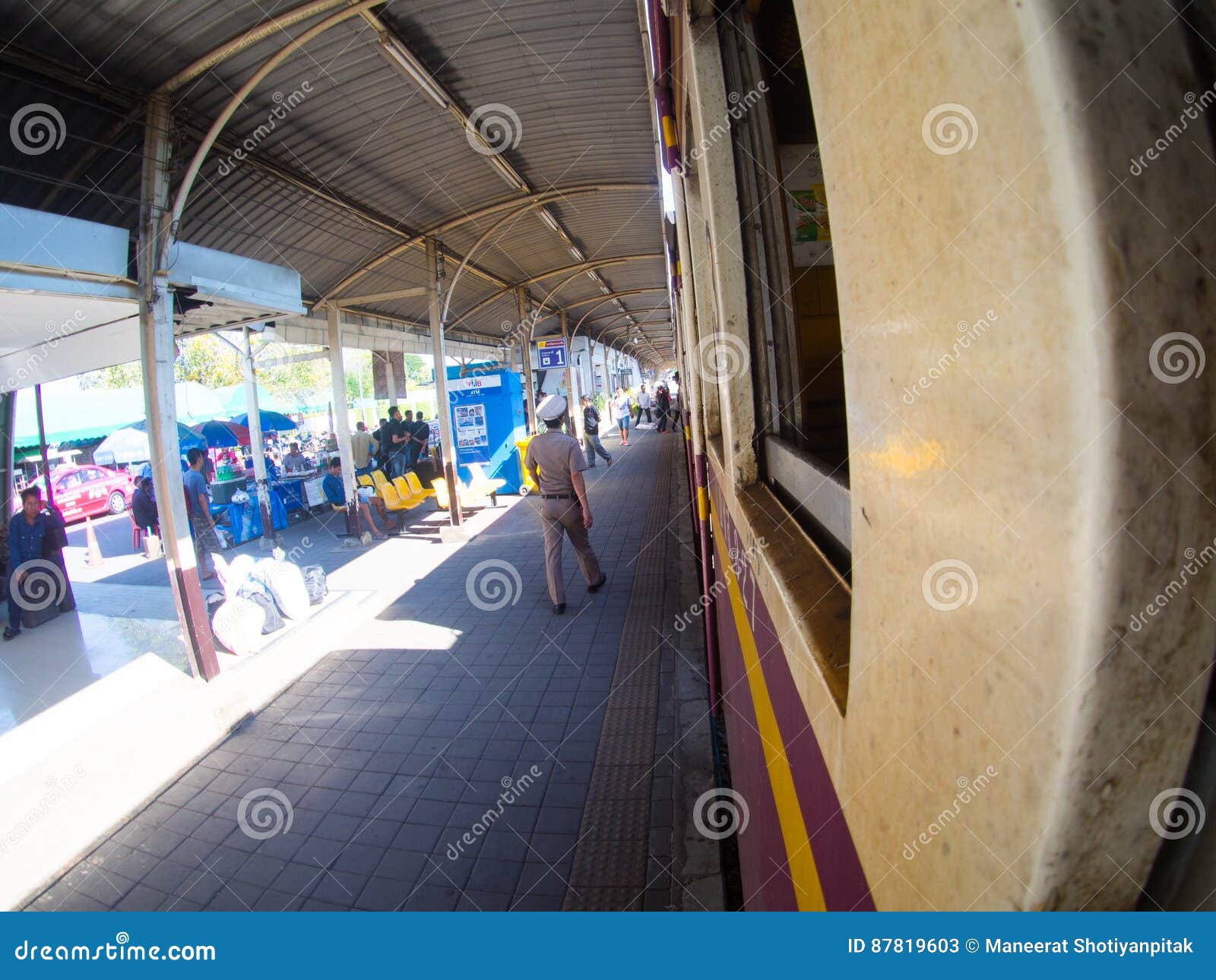 Railway Station View from Train. Editorial Stock Photo - Image of ...