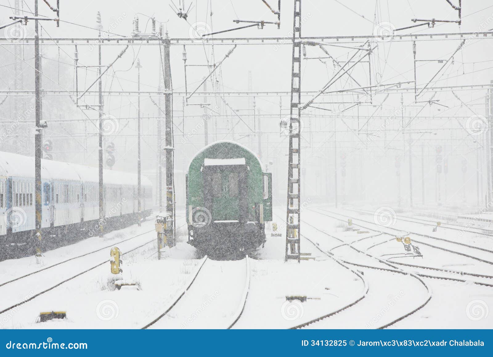 Railway station in winter stock image. Image of snowfall - 34132825