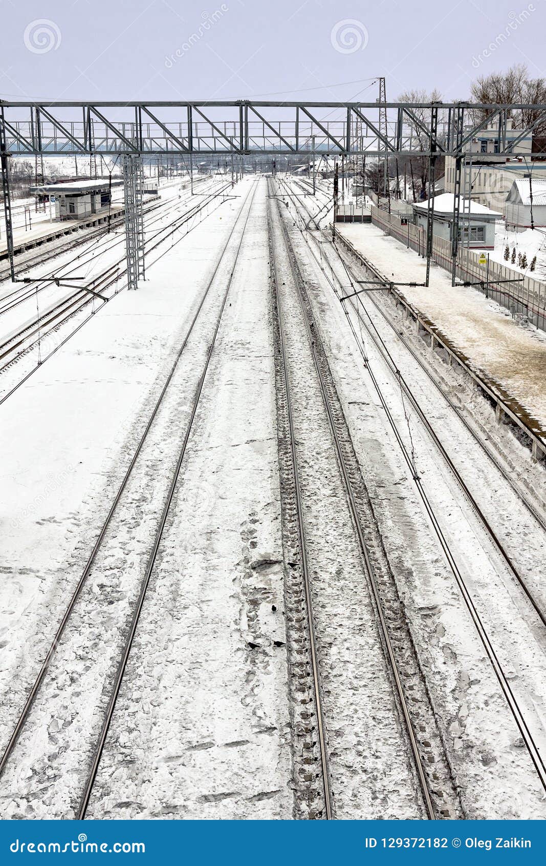 Railway Station in Winter. a Lot of Snow. Stock Photo - Image of cold ...