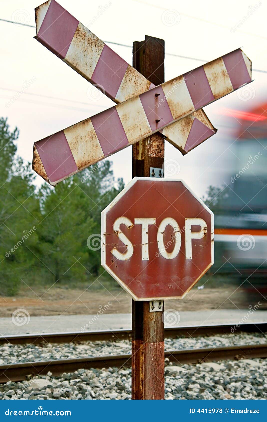 Railway stop sign stock photo. Image of road, rail, wagon - 4415978
