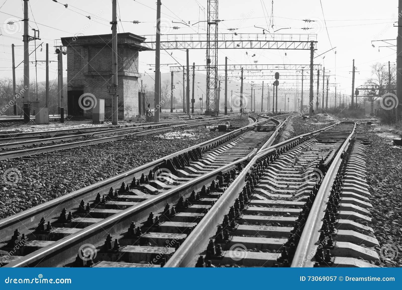 Railway stretches stock image. Image of distance, rails - 73069057