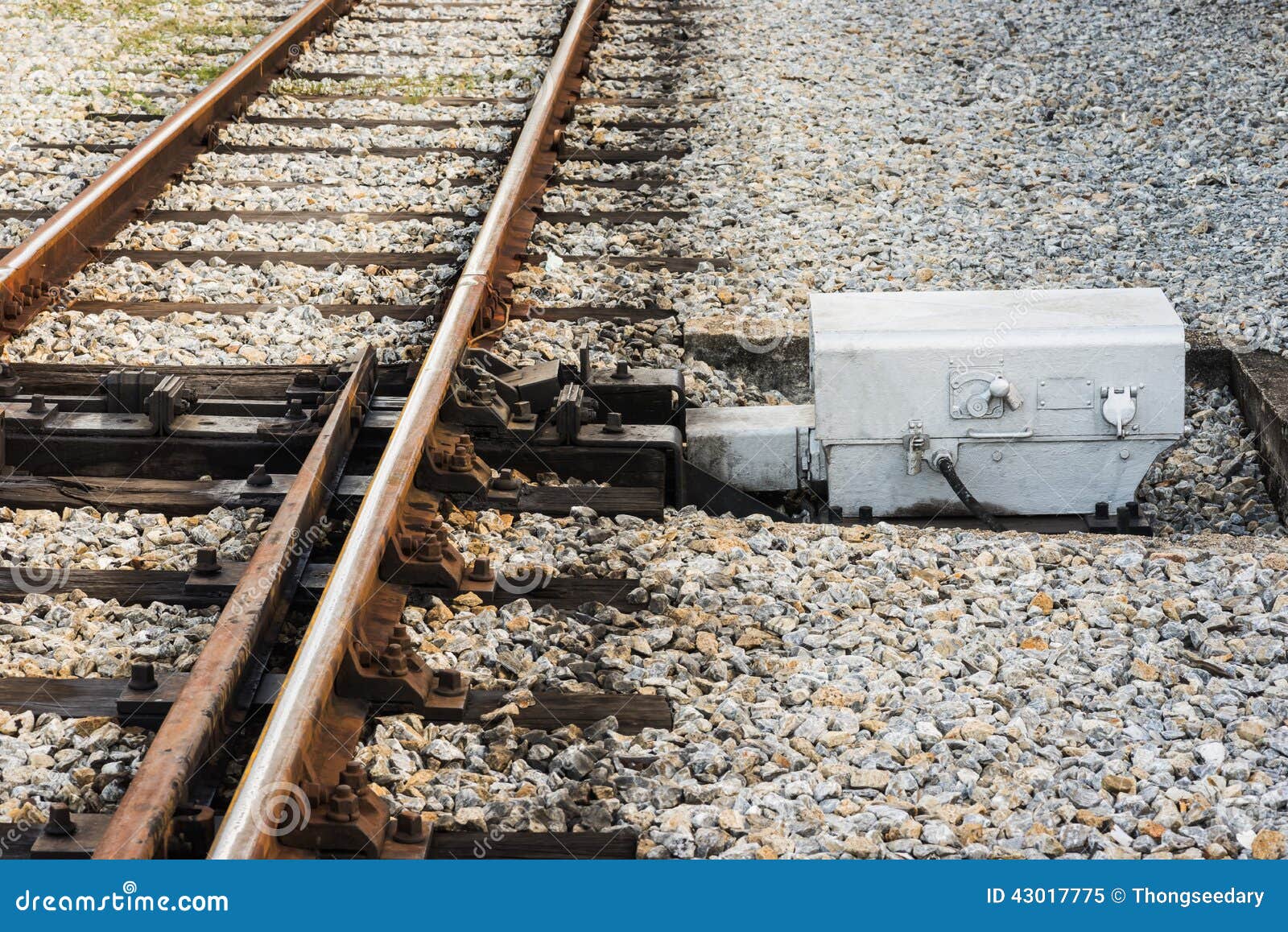 Railway switch detail stock image. Image of stone, railroad - 43017775
