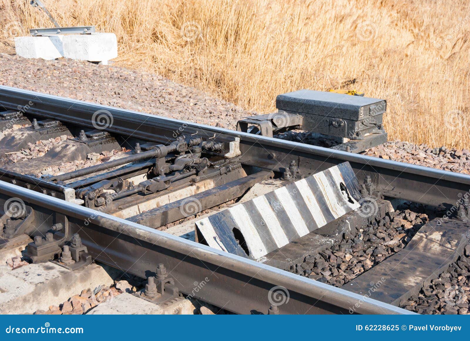 Railway switch stock image. Image of rusty, gravel, crossing - 62228625