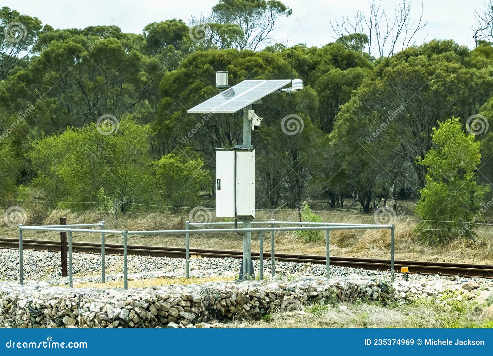 Railway Switching Box Powered by Solar Panel Stock Image - Image of ...