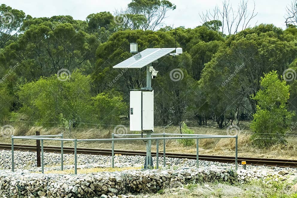 Railway Switching Box Powered by Solar Panel Stock Image - Image of ...