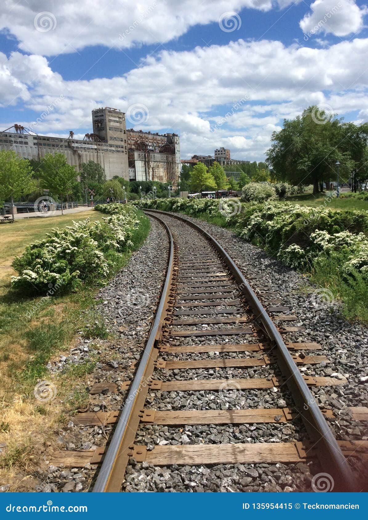 Railway to old factory stock image. Image of train, rail - 135954415