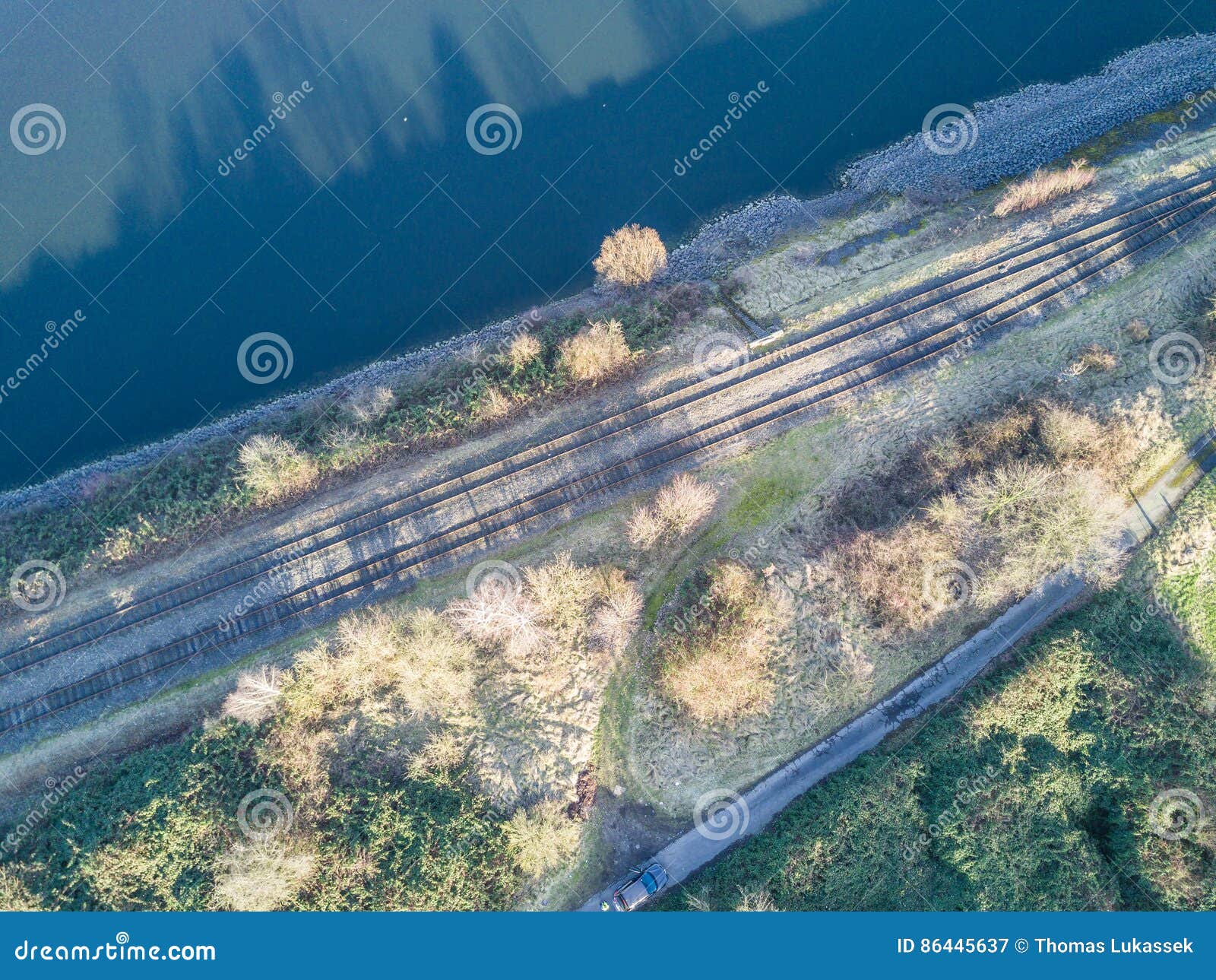 Railway track from above stock image. Image of traffic - 86445637