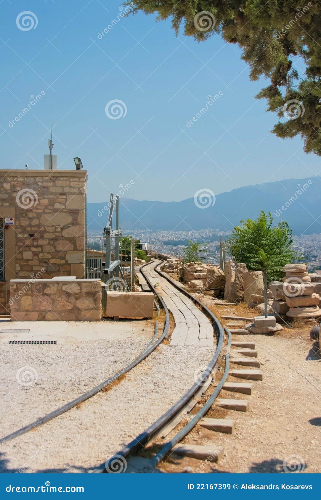Railway Track on Acropolis of Athens Stock Image - Image of archeology ...