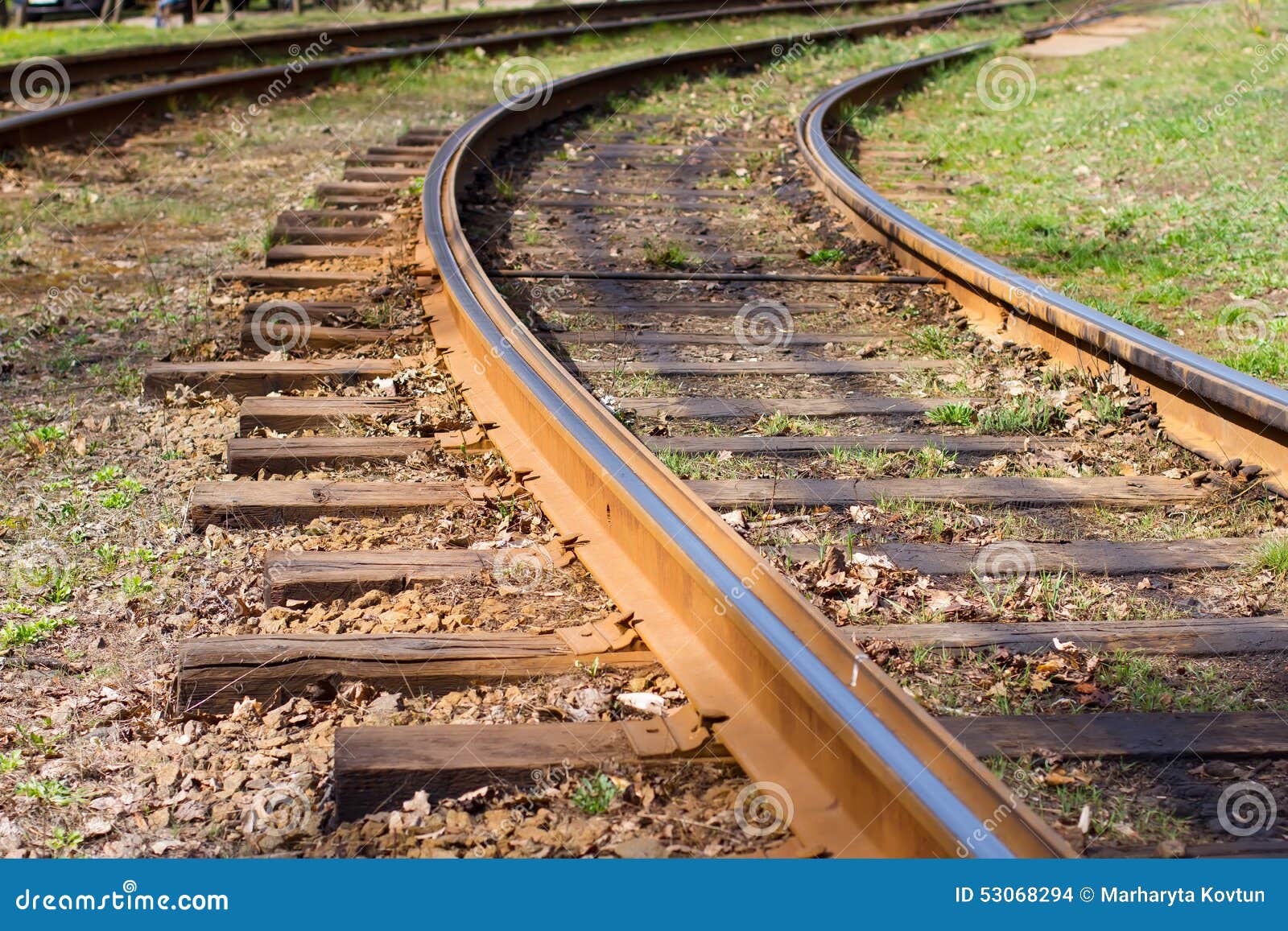 Railway track. stock photo. Image of direction, sepia - 53068294