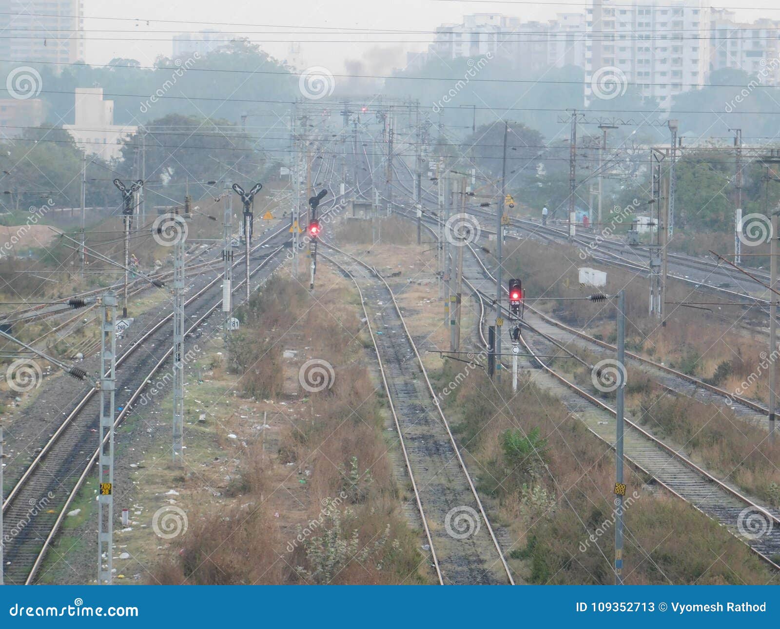 Railway Track in City, Railway Line Stock Image - Image of nikon ...