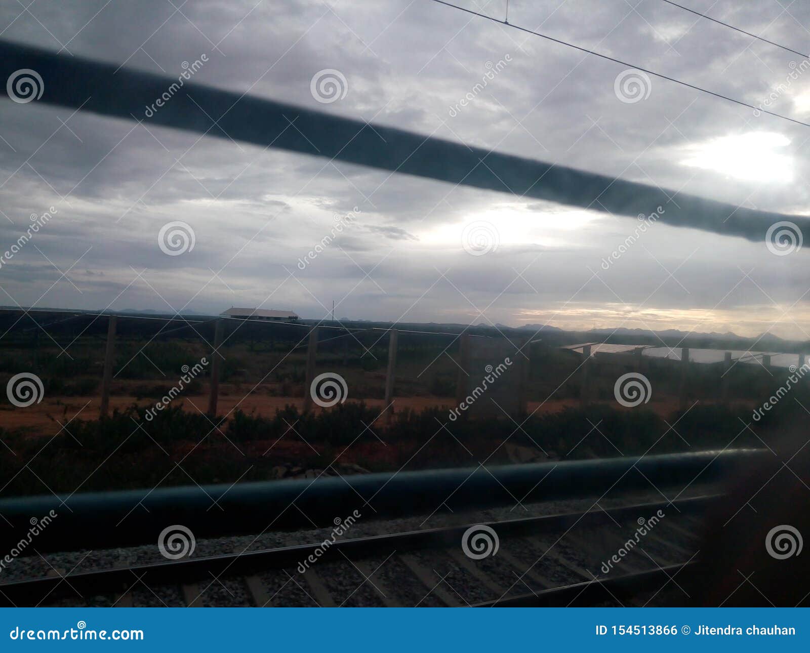 Railway Track and Clouds and Scenary, Background Stock Photo - Image of ...