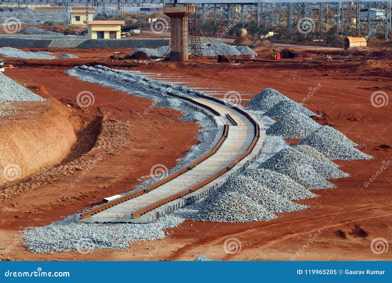 Railway Track Construction Under Steel Plant Stock Image - Image of ...