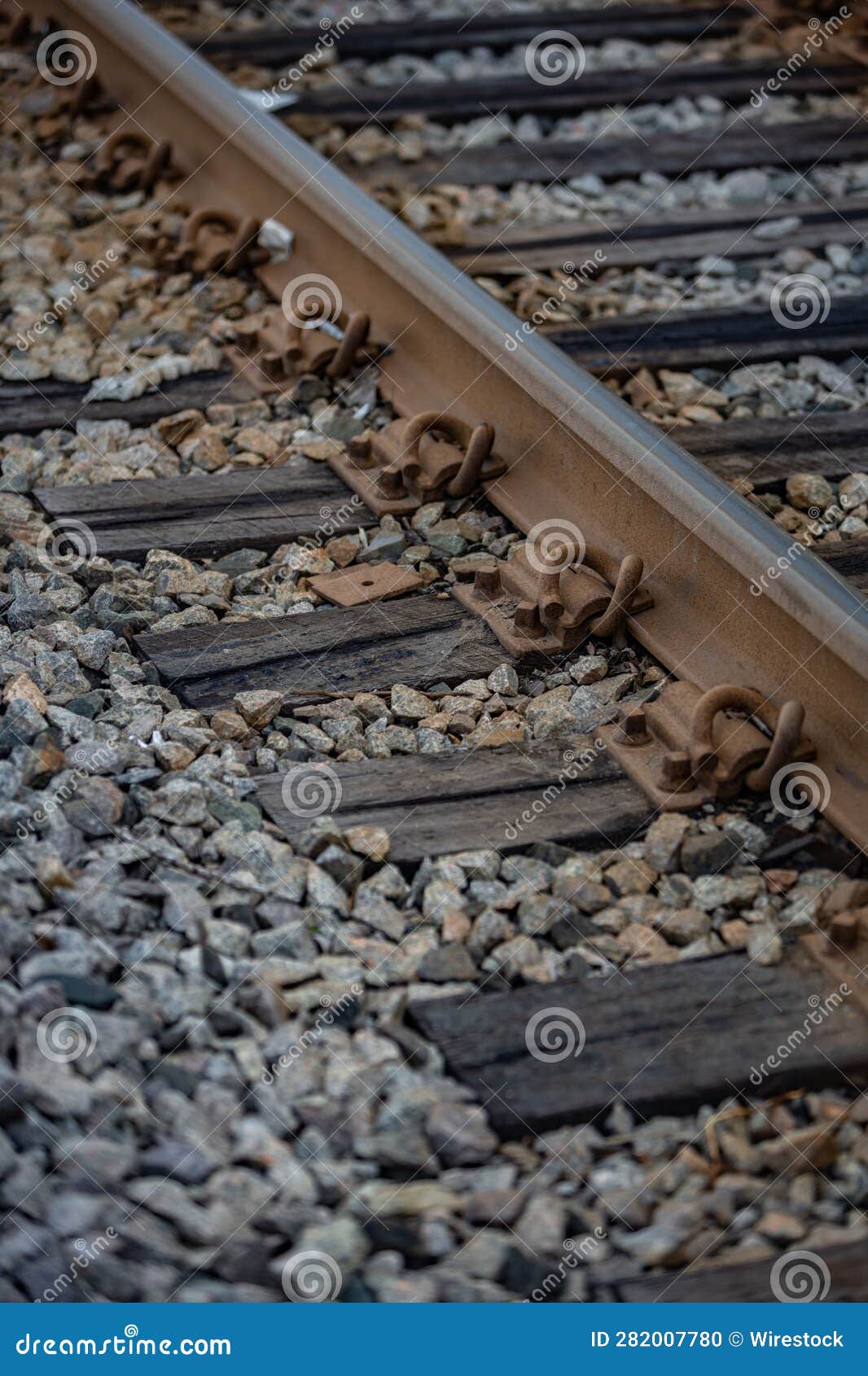 Railway Track with Crushed Stone. Stock Photo - Image of journey ...