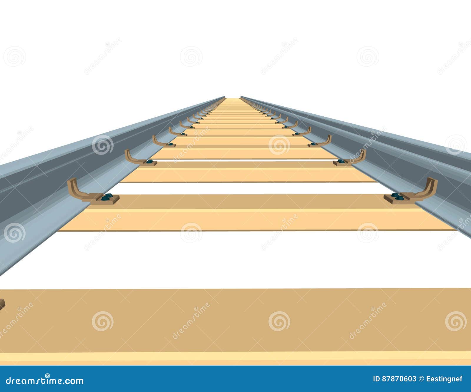 Railway Track. 3d Vector Illustration.Front View. Stock Vector ...