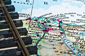 Railway Track and Egypt Map Stock Image - Image of rail, railroad: 10406125