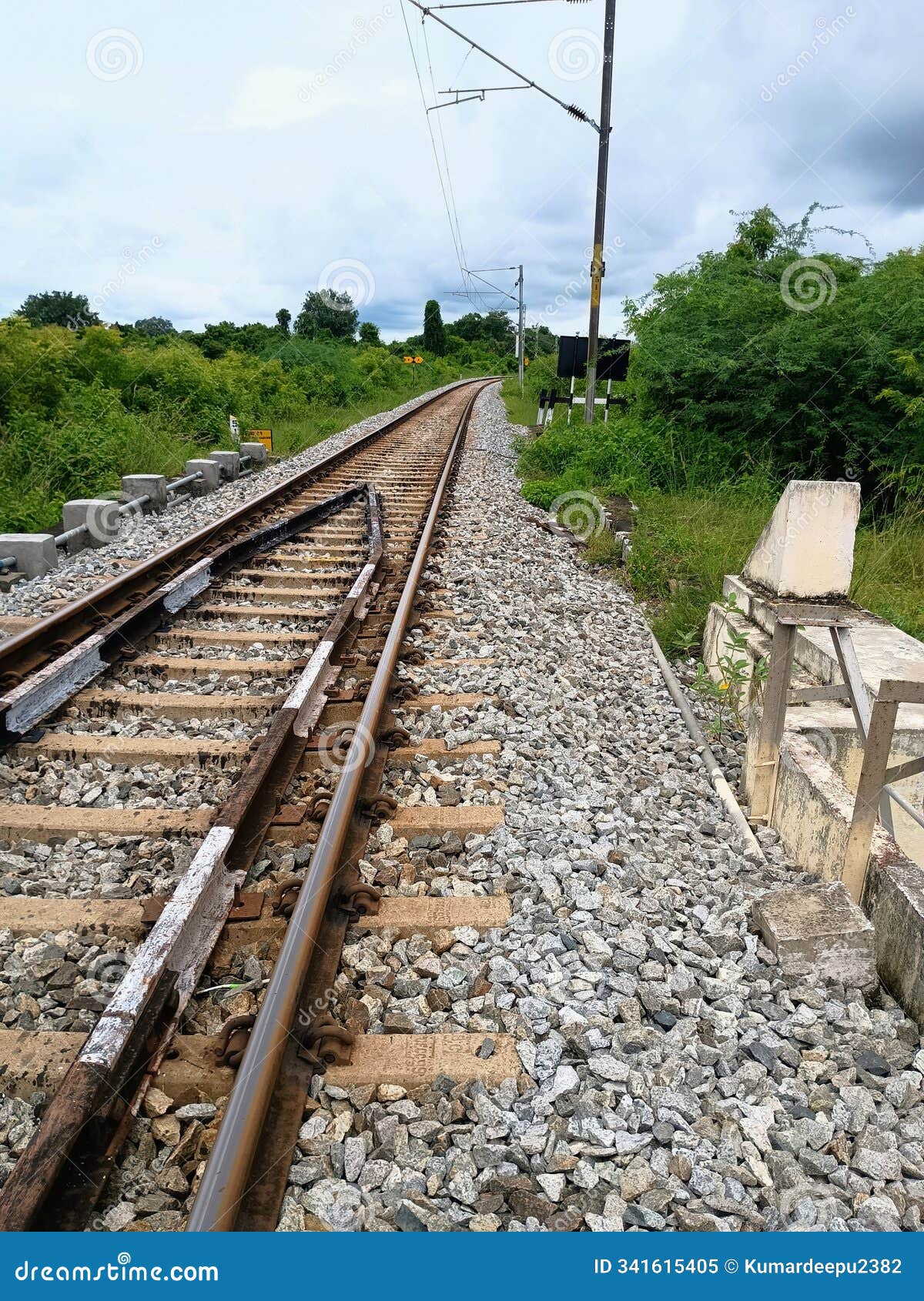 RAILWAY TRACK Greenary Curve Bridge Stock Image - Image of waterway ...