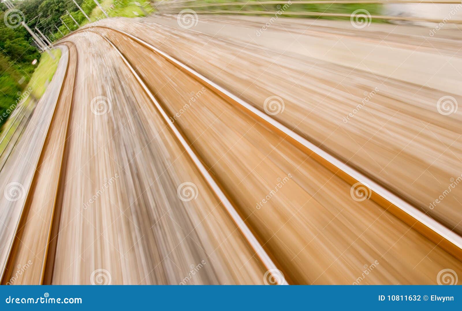 Railway Track with High Speed Motion Blur Stock Photo - Image of ...