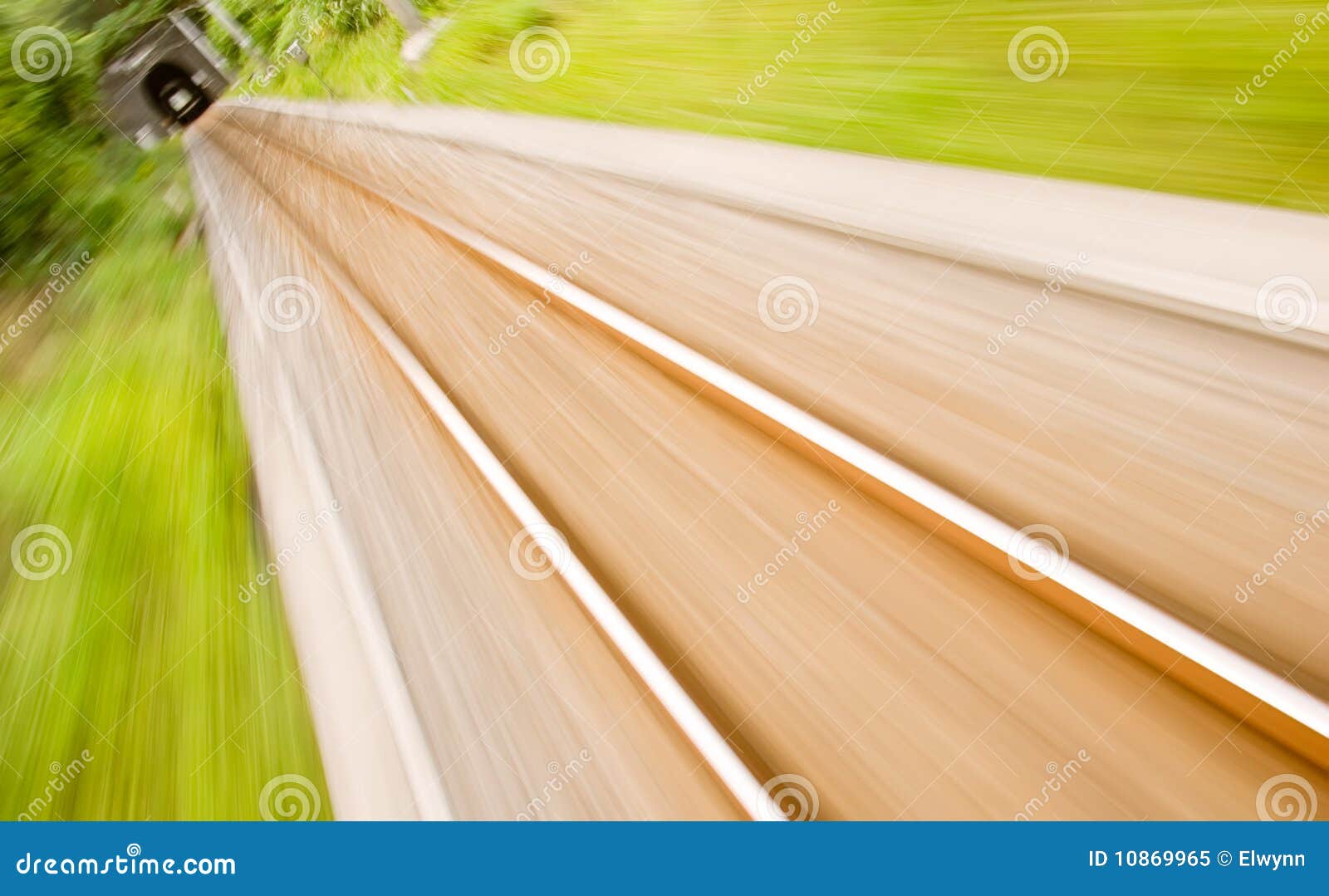 Railway Track with High Speed Motion Blur Stock Image - Image of ...