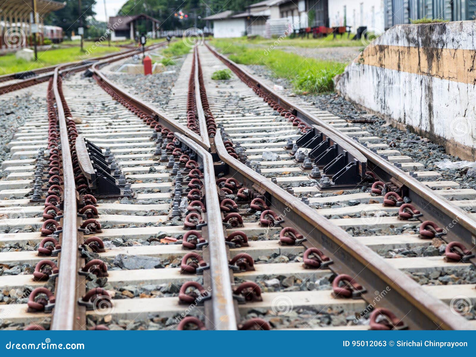Railway track junction stock image. Image of switch, train - 95012063