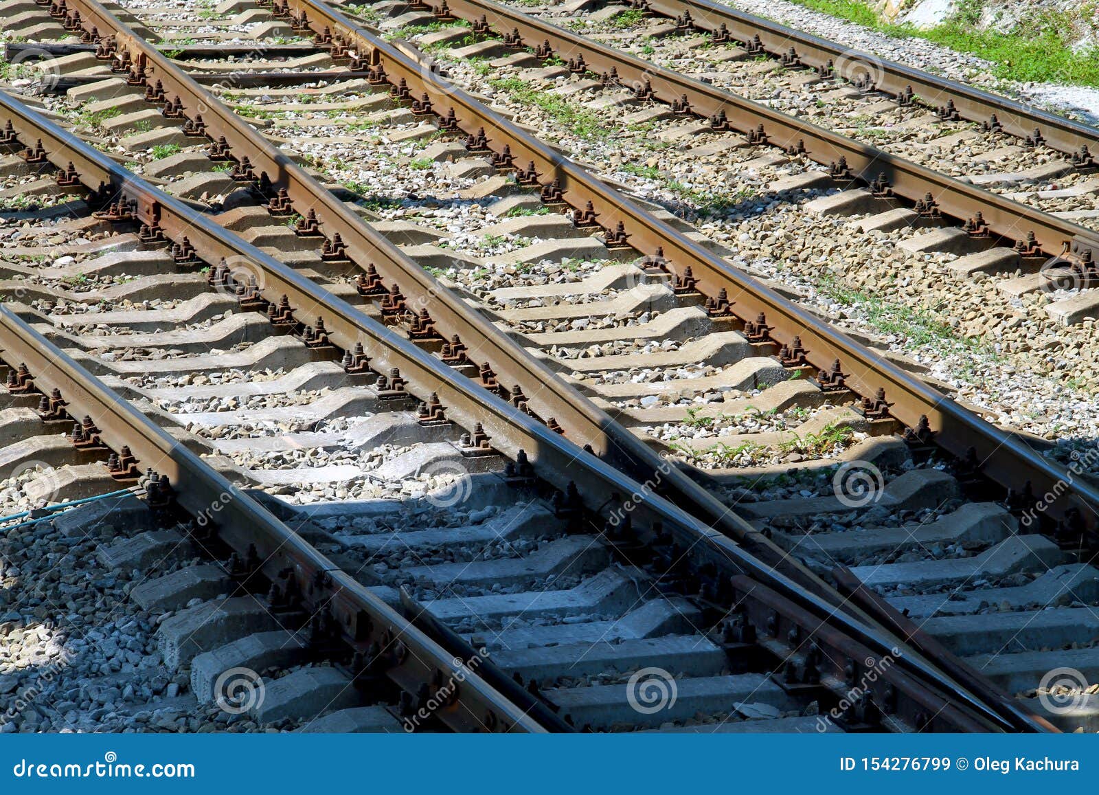 Railway Track Junction with Points Lever Stock Image - Image of device ...