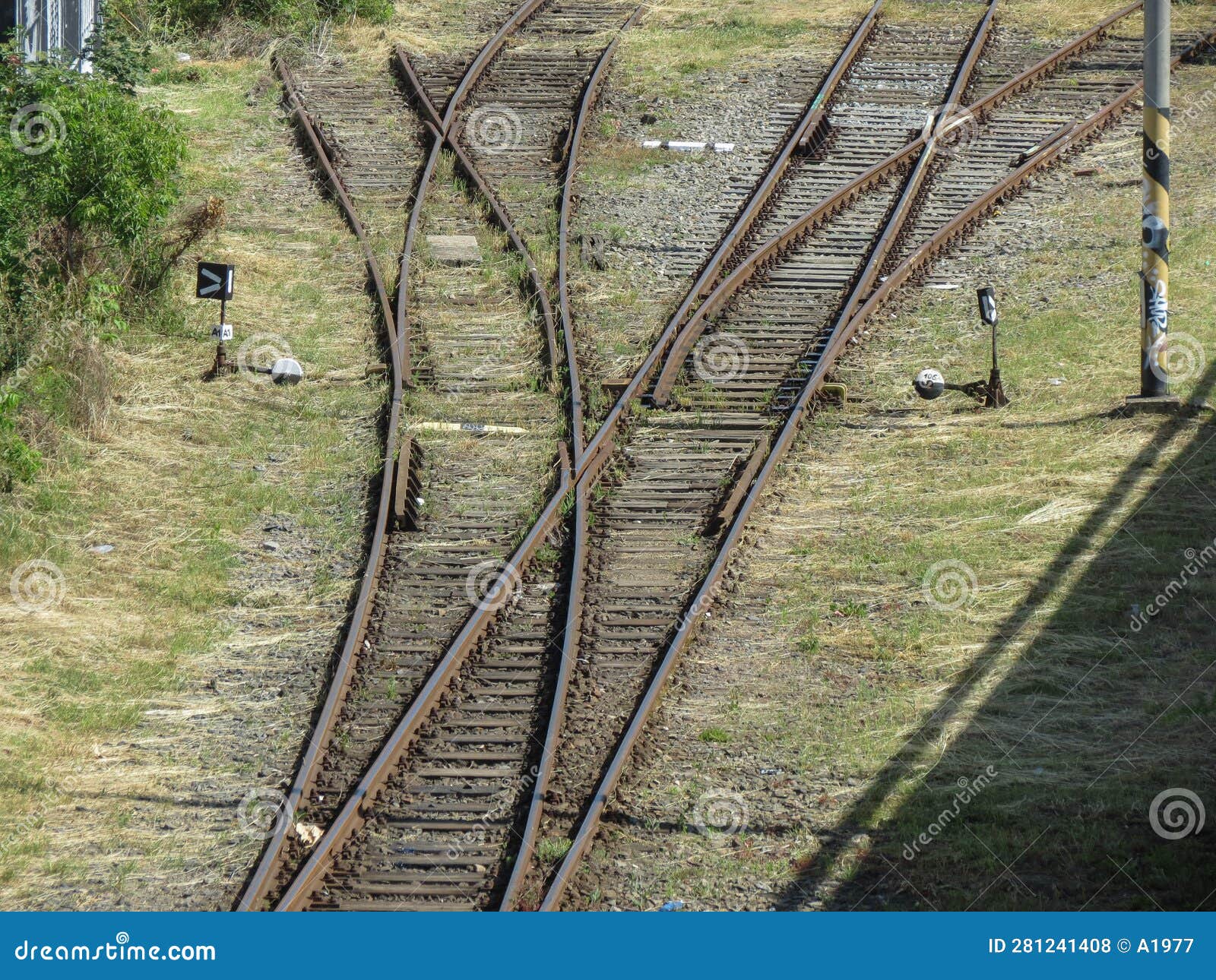 Railway track junctions stock photo. Image of travelling - 281241408