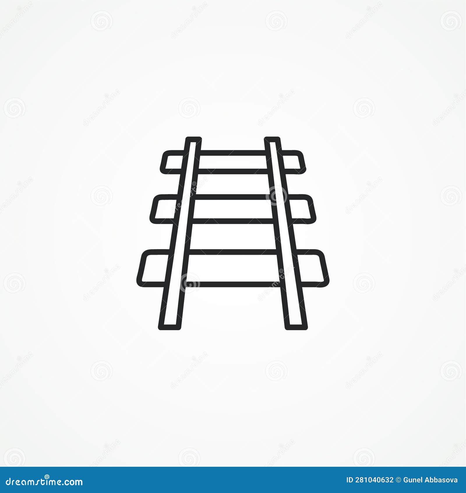 Railway track line icon. stock vector. Illustration of sign - 281040632