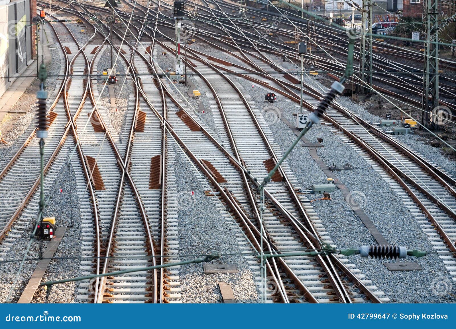 Railway track lines stock image. Image of station, junction - 42799647