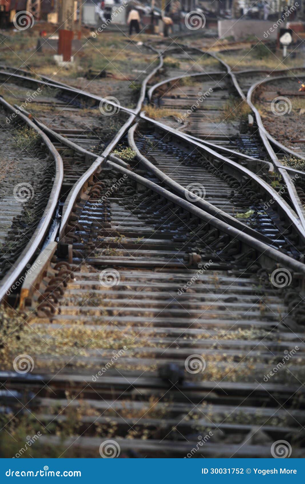 The Railway Track Merging, Set of Points on Railway Train Track Stock ...