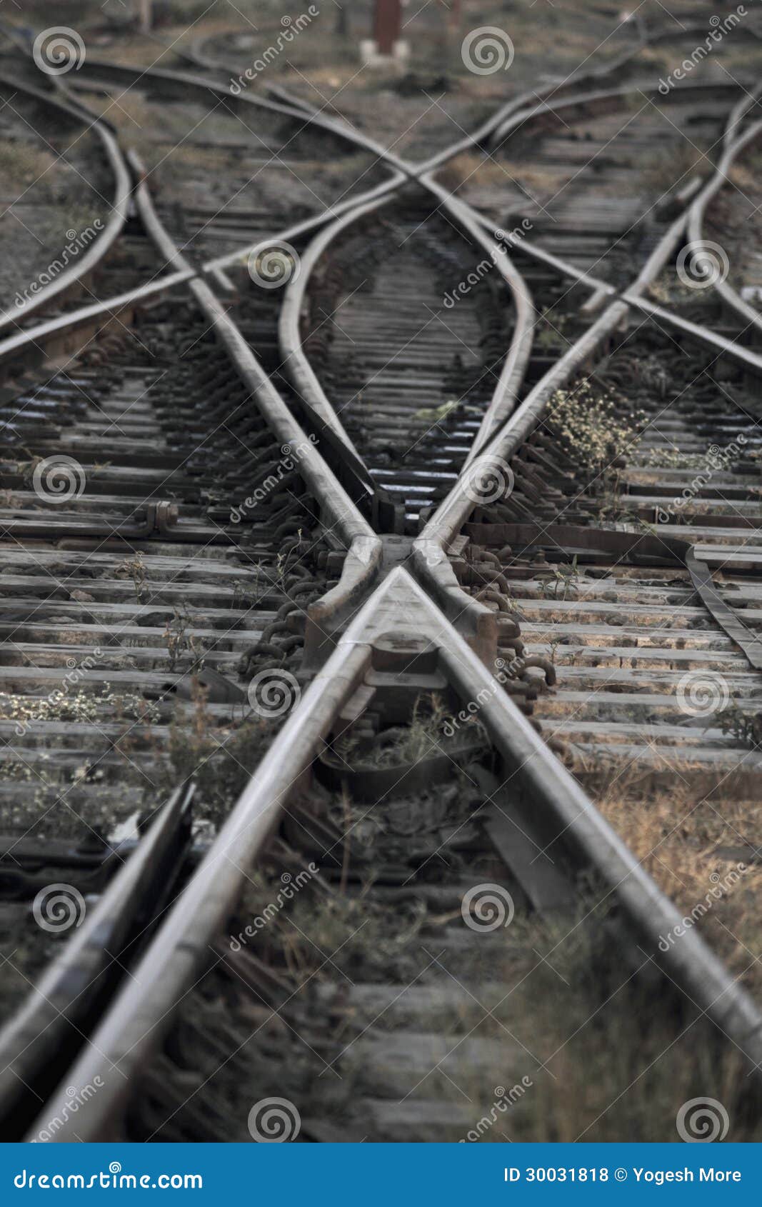The Railway Track Merging, Set of Points on Railway Train Track Stock ...