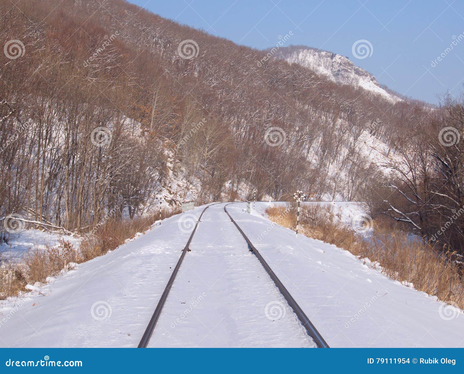Railway Track at a Mountain Slope Stock Photo - Image of wood, mountain ...
