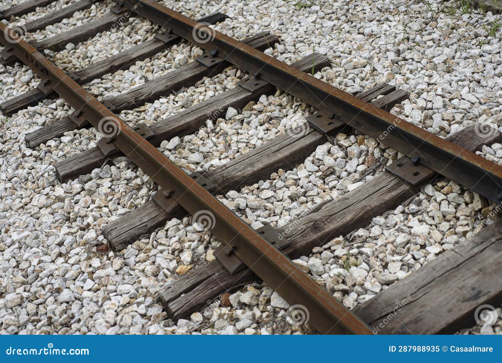Old rusty railway track stock image. Image of steel - 287988935
